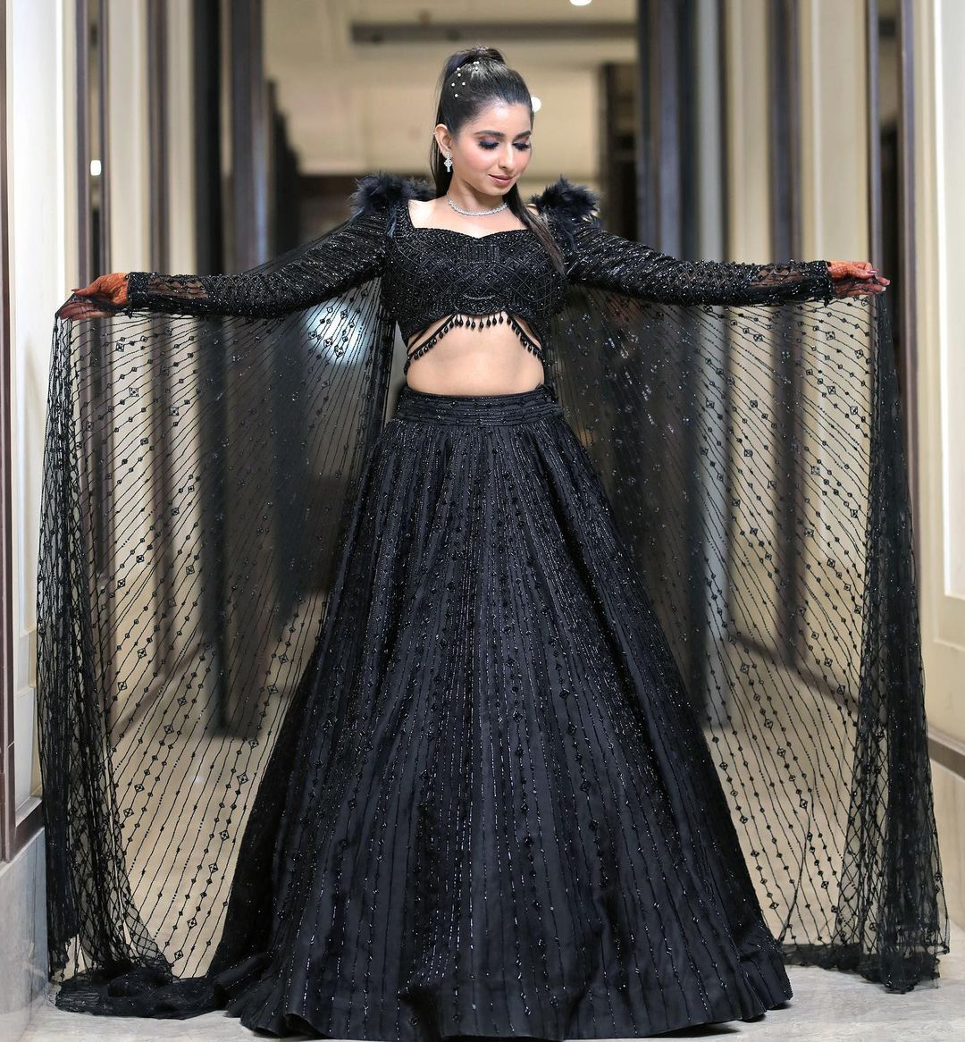 SQUID COLOR DESIGNED LEHENGA WITH EMBROIDERY - Kaynaat by Aanchal Sawhney